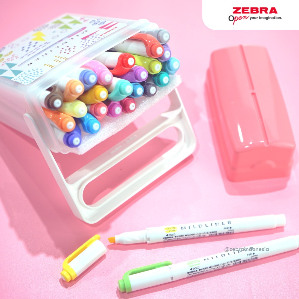 Zebra MILDLINER HIGHLIGHTER DOUBLE SIDE Two Sides SET Of 25PCS | Shopee ...