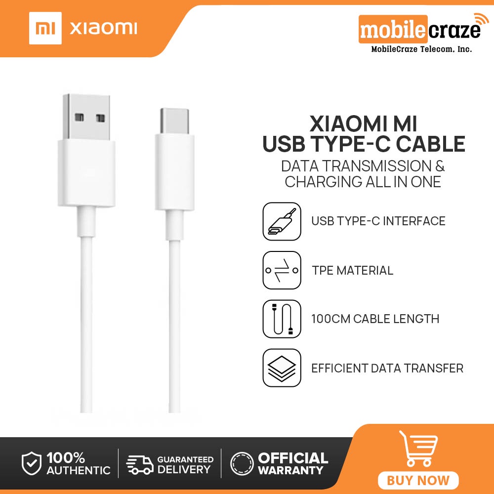 Xiaomi Mi USB Type-C Cable 100cm | 100cm Cable Length | USB-C Port ...