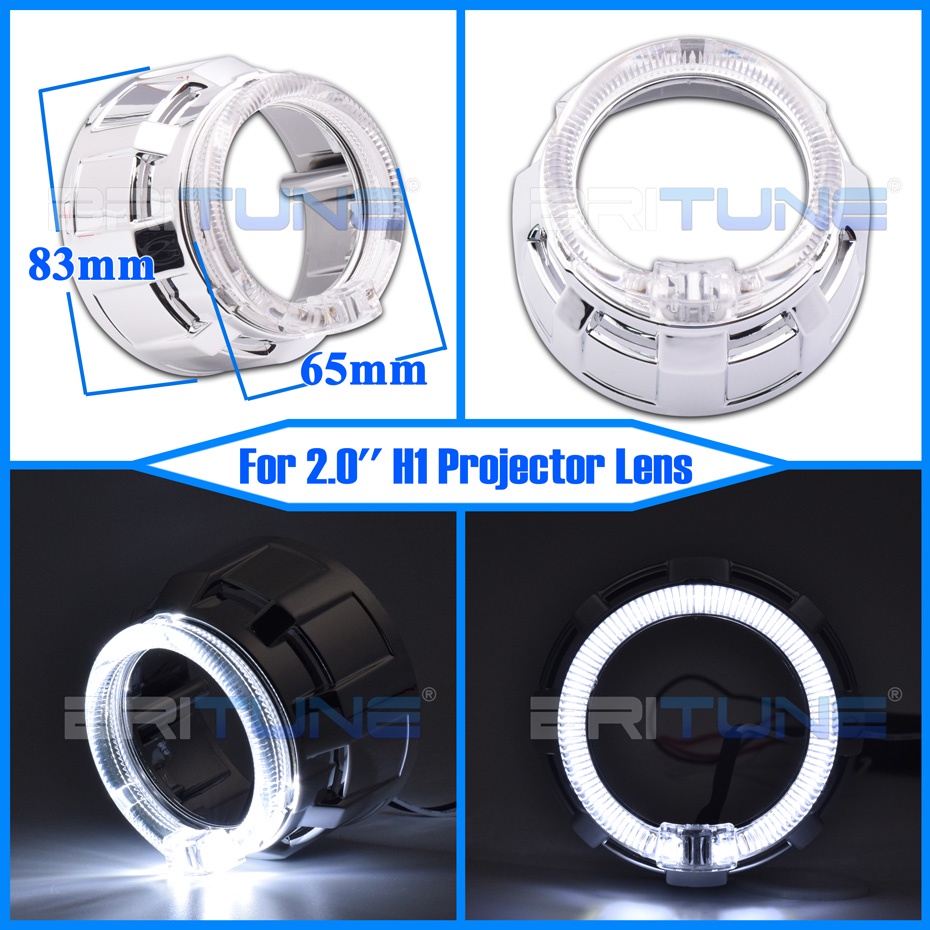 1.8/2.0 inch Projector Shrouds Angel Eyes Retrofit HID LED Lens ...