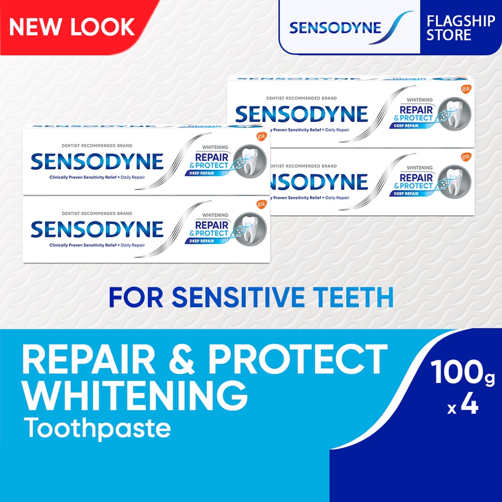 Sensodyne Repair & Protect Whitening Toothpaste 100g (Pack of 4 ...