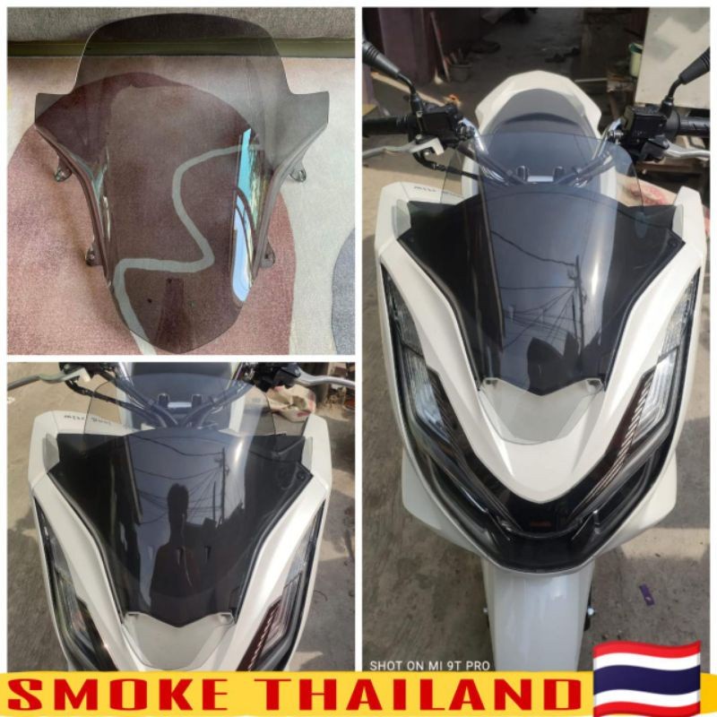 WINDSHIELD VISOR ALL NEW HONDA PCX 160 NEW 2021 MODEL OVAL 3MM - SMOKE ...