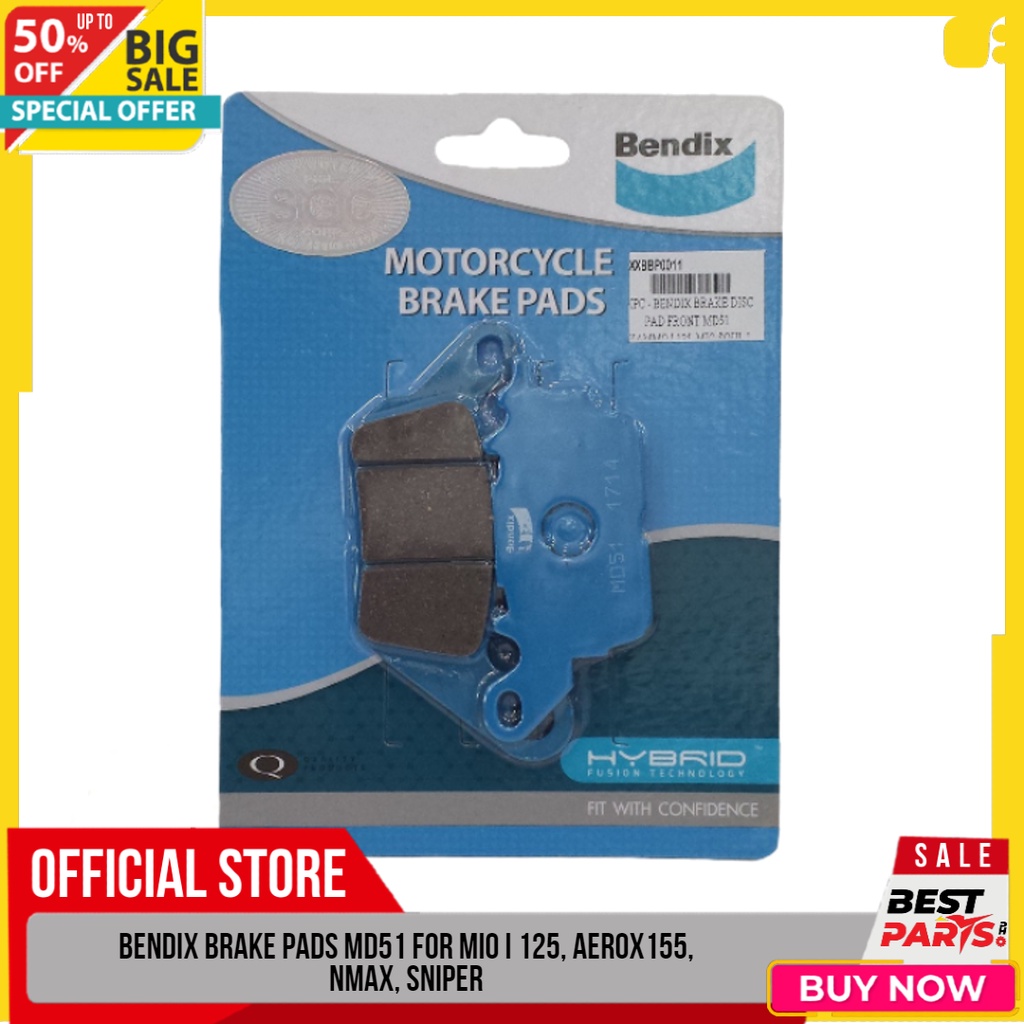 BENDIX Brake Pads MD51 for Mio i 125, Aerox155, Sniper, NMAX [front ...