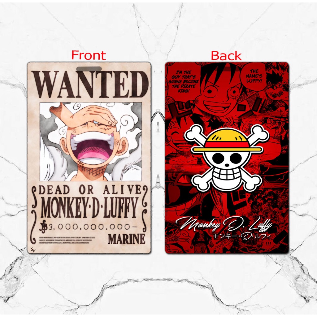 One Piece Wanted Poster KeyChain Pvc Hang Card Id with Silicone Rubber ...