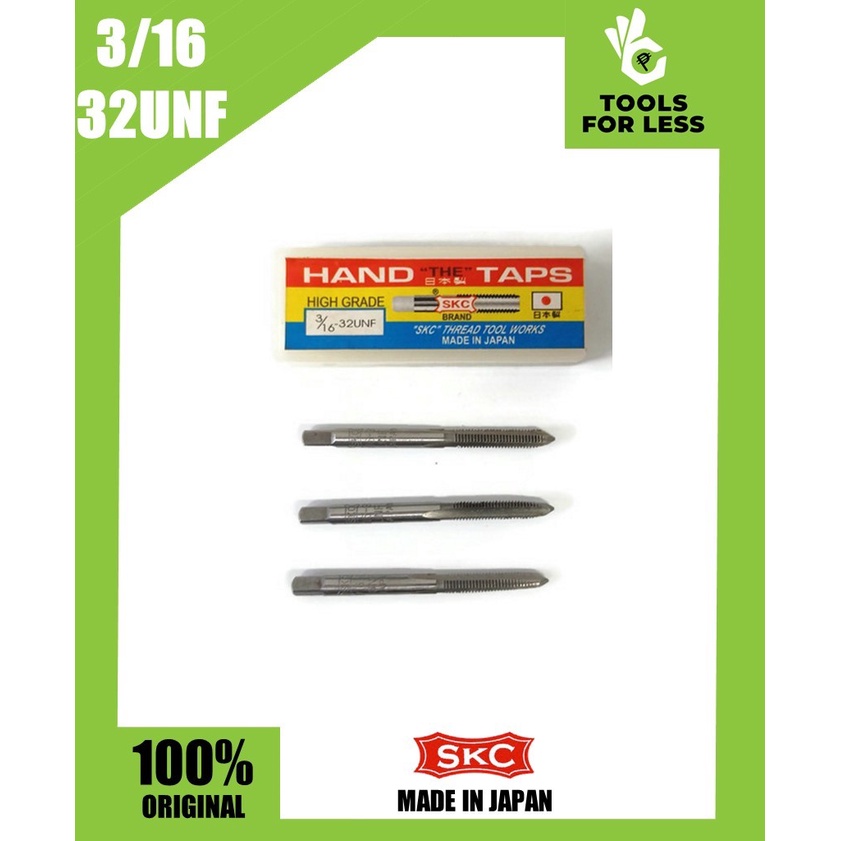 SKC 3 pc. Hand Tap Set 3/16 x 32UNF Made in Japan | Shopee Philippines