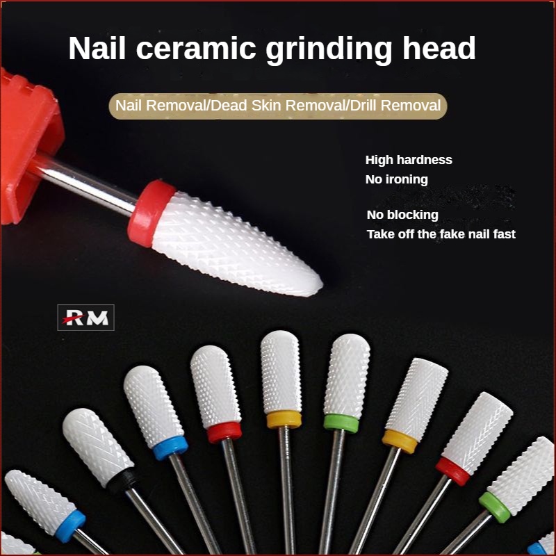 【Full series】Ceramics Nail Art Drill Bit Remove or trim your nails Gel ...