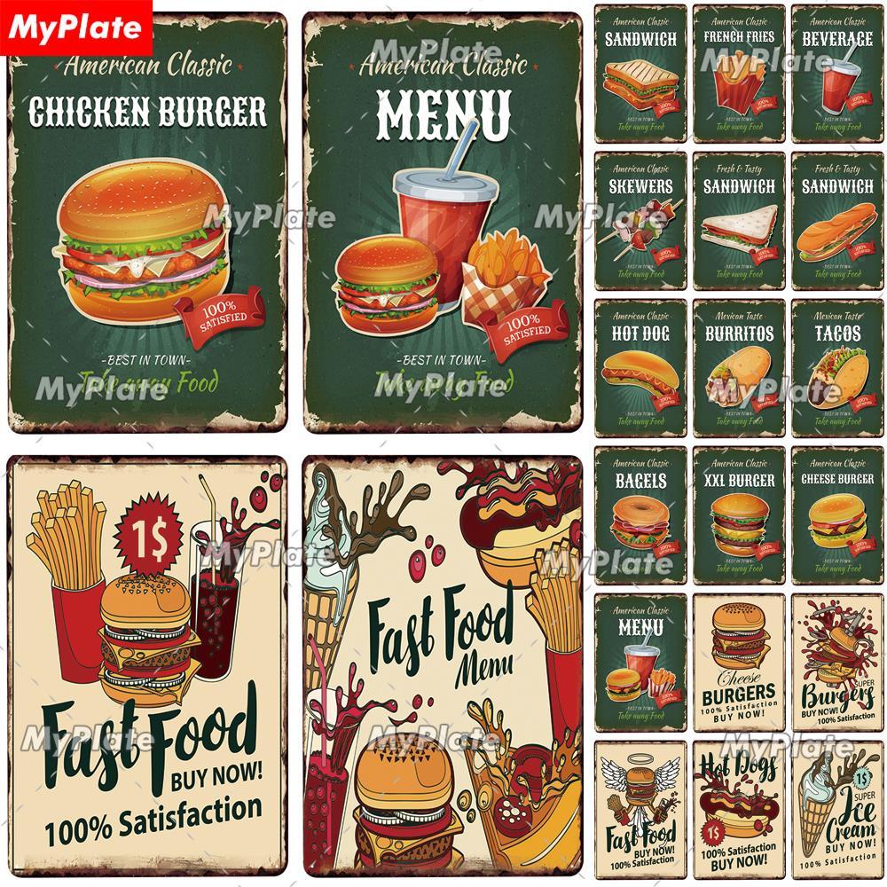 2024 American Food Metal Signs Vintage Food Metal Signs Wall Decor para ...