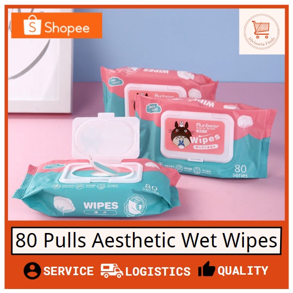 Aesthetic Cute Organic Non-Alcohol Baby Wipes 80 Sheets 99% Water ...