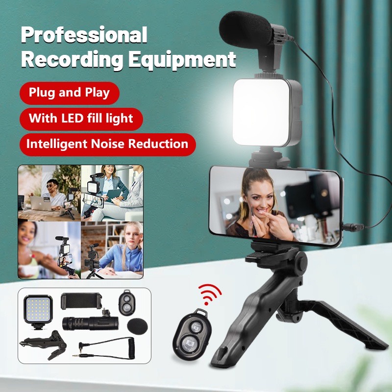 CJY All in One Video Recording Accessories Set For Vlogging tripod set ...
