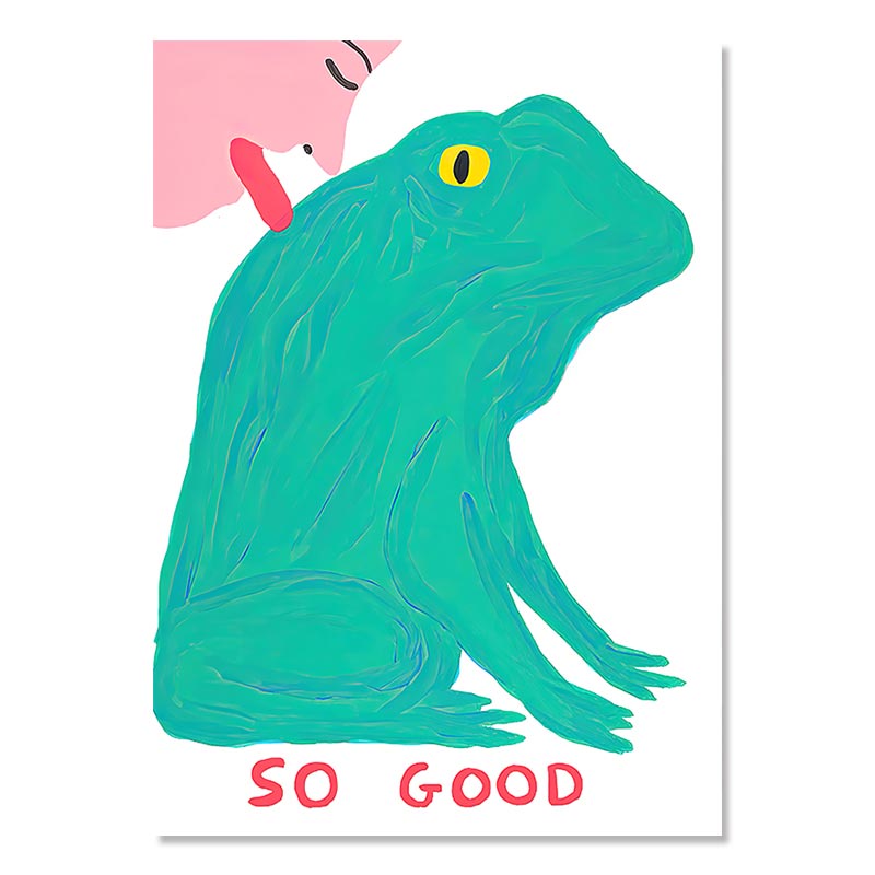 Abstract David Shrigley Frog Parrot Banana Lemon Art Canvas Painting ...
