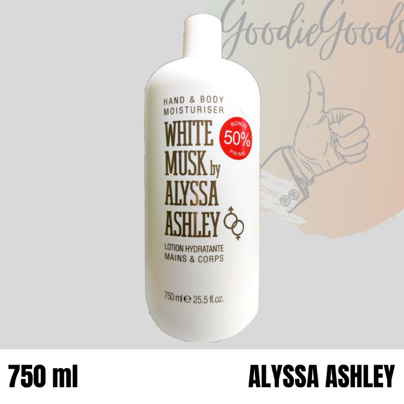 White Musk by Alyssa Ashley Hand and Body Moisturizer 750ml (Exp. 2025 ...