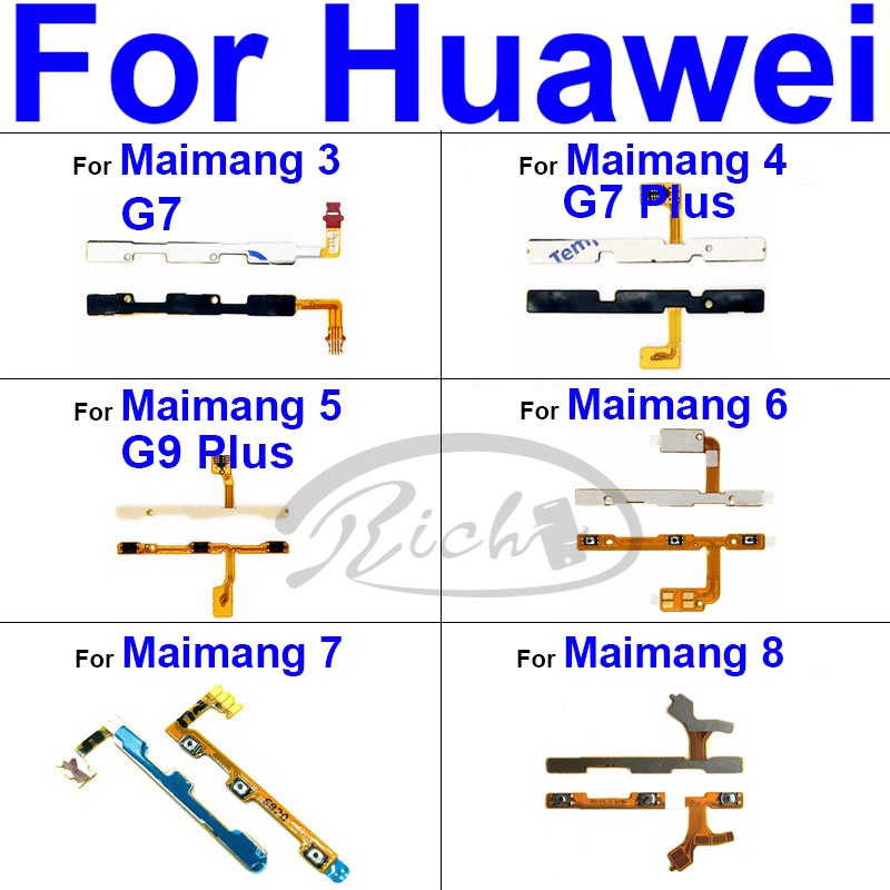 Side Power Volume Buttons Flex Cable For Hauwei Maimang 3 4 5 6 7 8 9 G7 Side Keys Flex For ...