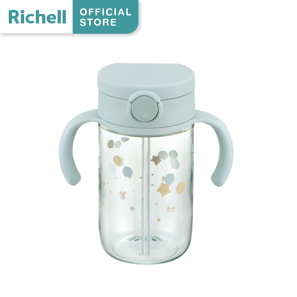Richell AXSTARS Choking Straw Glass Upside Down Does Not Spill (320 Ml) | Shopee Philippines