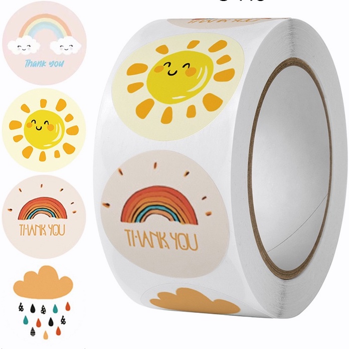 500pcs thank you label stickers Cartoon Stickers Fun Holiday Manual DIY ...
