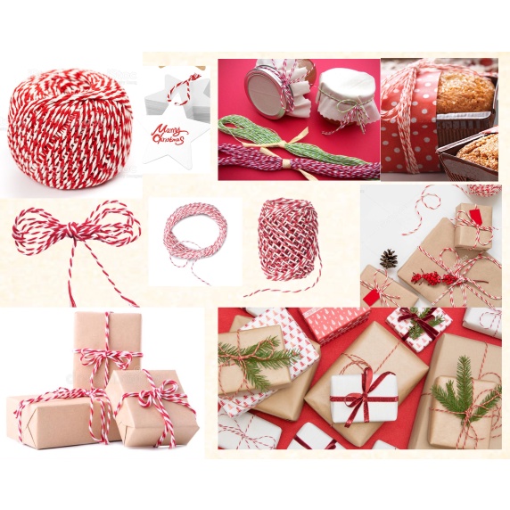 Baker's Twine Red & White Two-Tone Cotton String for Christmas, Party ...
