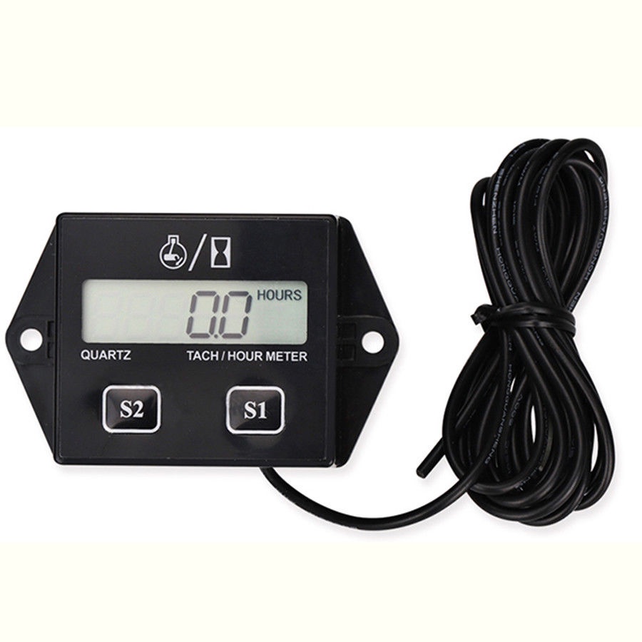 Digital Engine Tach Hour Meter Tachometer Gauge Engine Inductive LCD ...