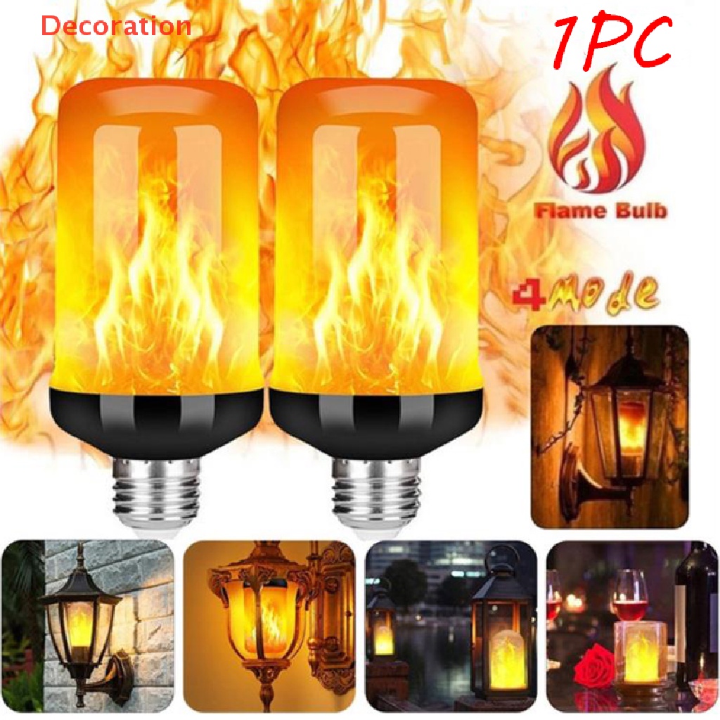Decoration 1Pc LED Flame Effect Fire Light Bulb E27 Simulated Nature ...