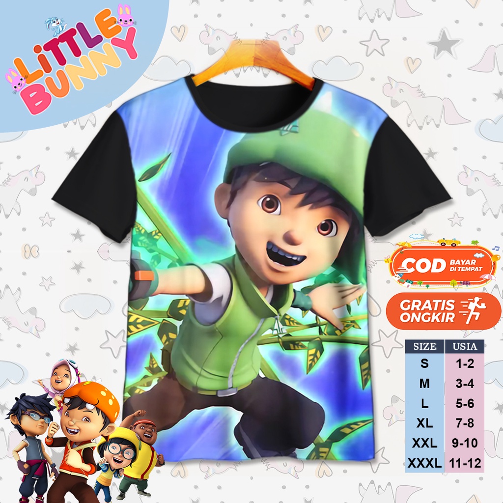Boboiboy LEAF OPENING 3D Cartoon Children's T-Shirt BOBOIBOY - LITTLE ...