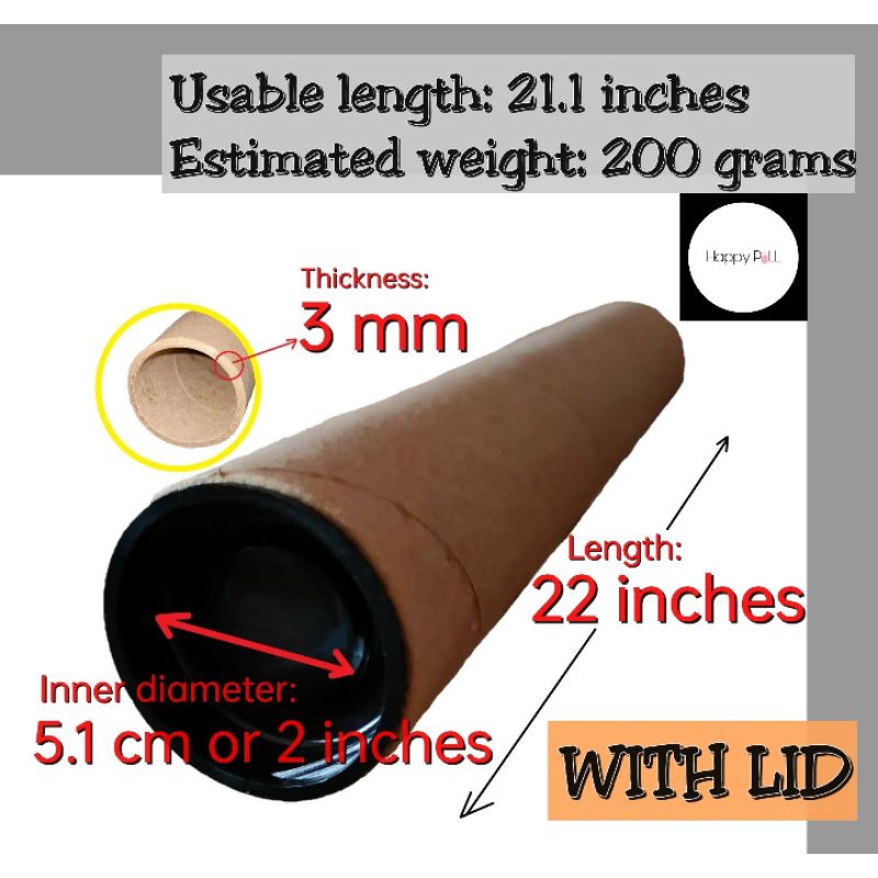 51-22, 22 INCH, 2 inch (inner diameter) POSTER TUBE/DRAWING TUBE/PAPER ...