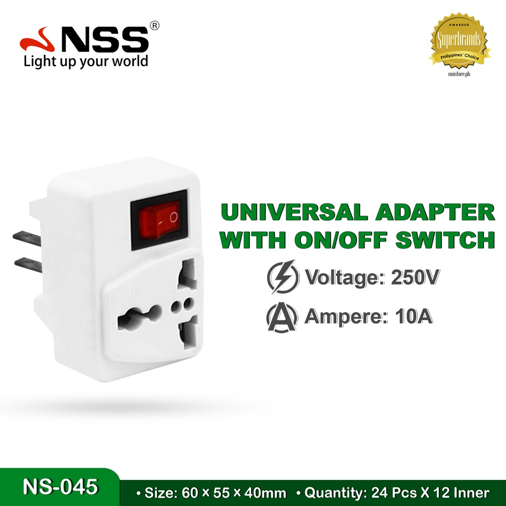 NSS Adaptor With Switch Travel Adapter Plug Electrical Converter ...