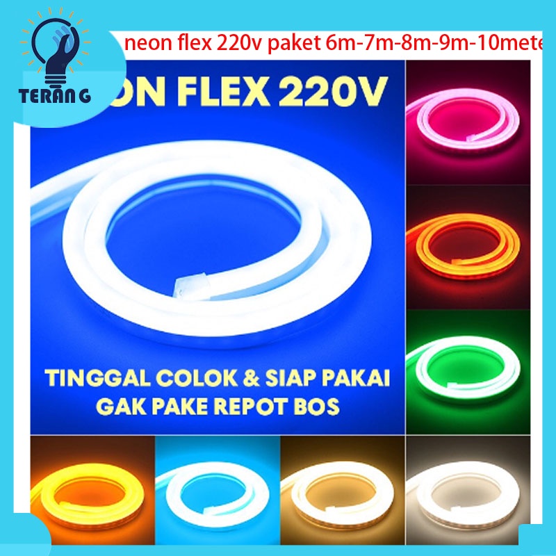 Flexible Neon Light Package 220v 6m 7m 8m 9m 10m 10 meters Outdoor ip65 ...