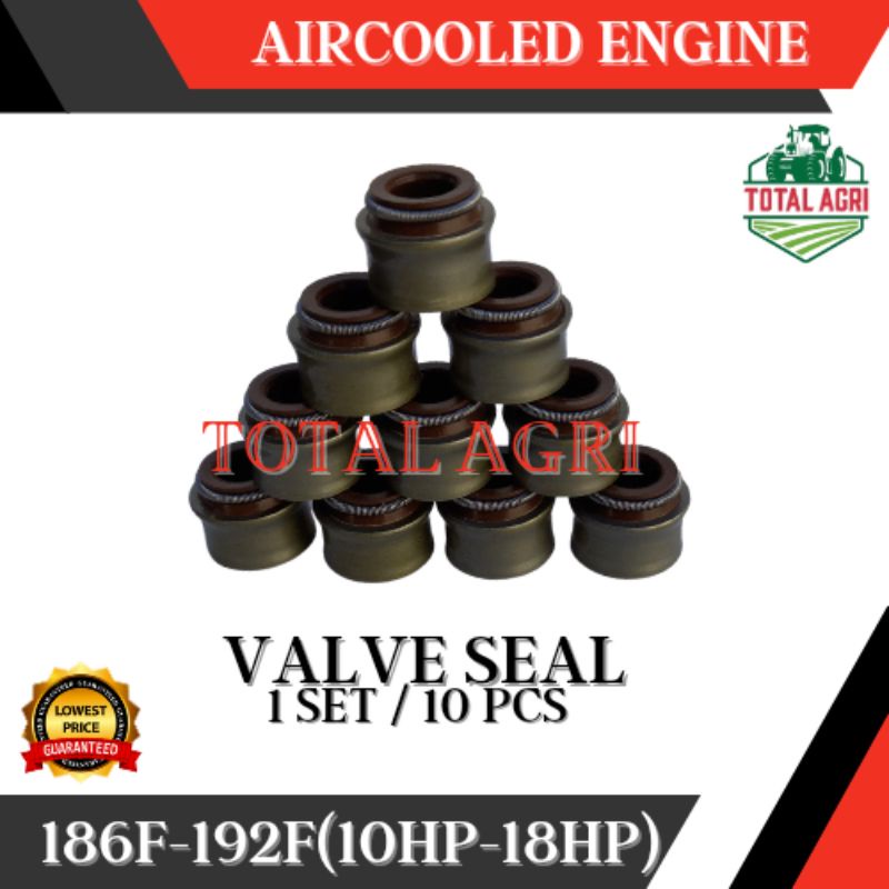 10 PCS Valve Seal 186F 186FA 188F 190F 192F Aircooled Diesel Engine ...