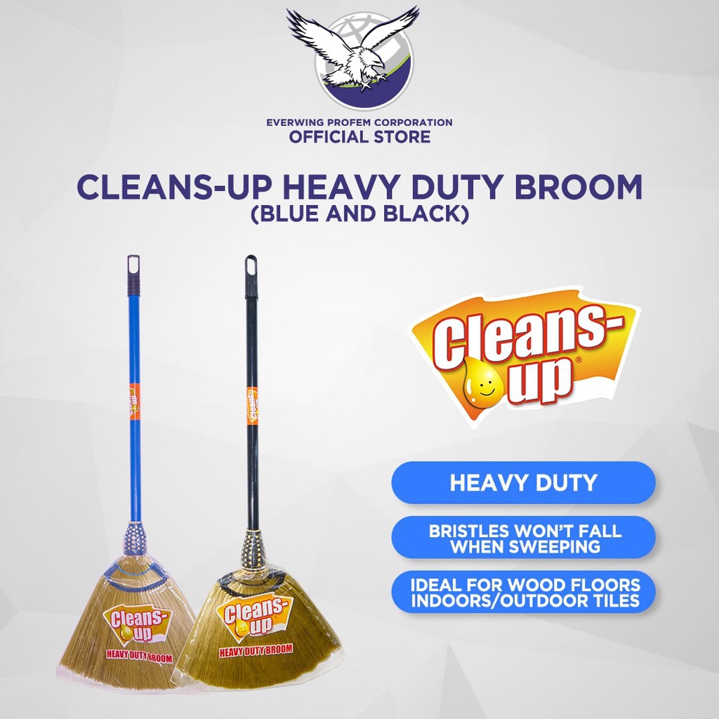 Cleans Up Heavy Duty Broom (Plastic Bristles) (Walis ng Sahig) | Shopee ...