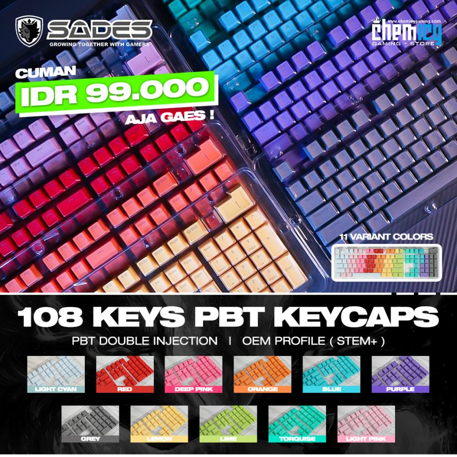 Sades PBT Double Injection Keycaps 108 Set OEM Profile | Shopee Philippines