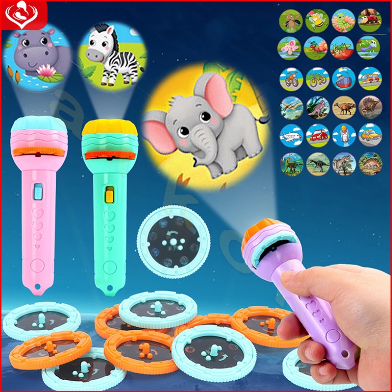 Baby Flashlight Projector Torch Lamp Toy Early Education Toy for kids ...