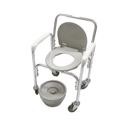 NE0901 Aluminum Commode Chair With Wheels | Shopee Philippines