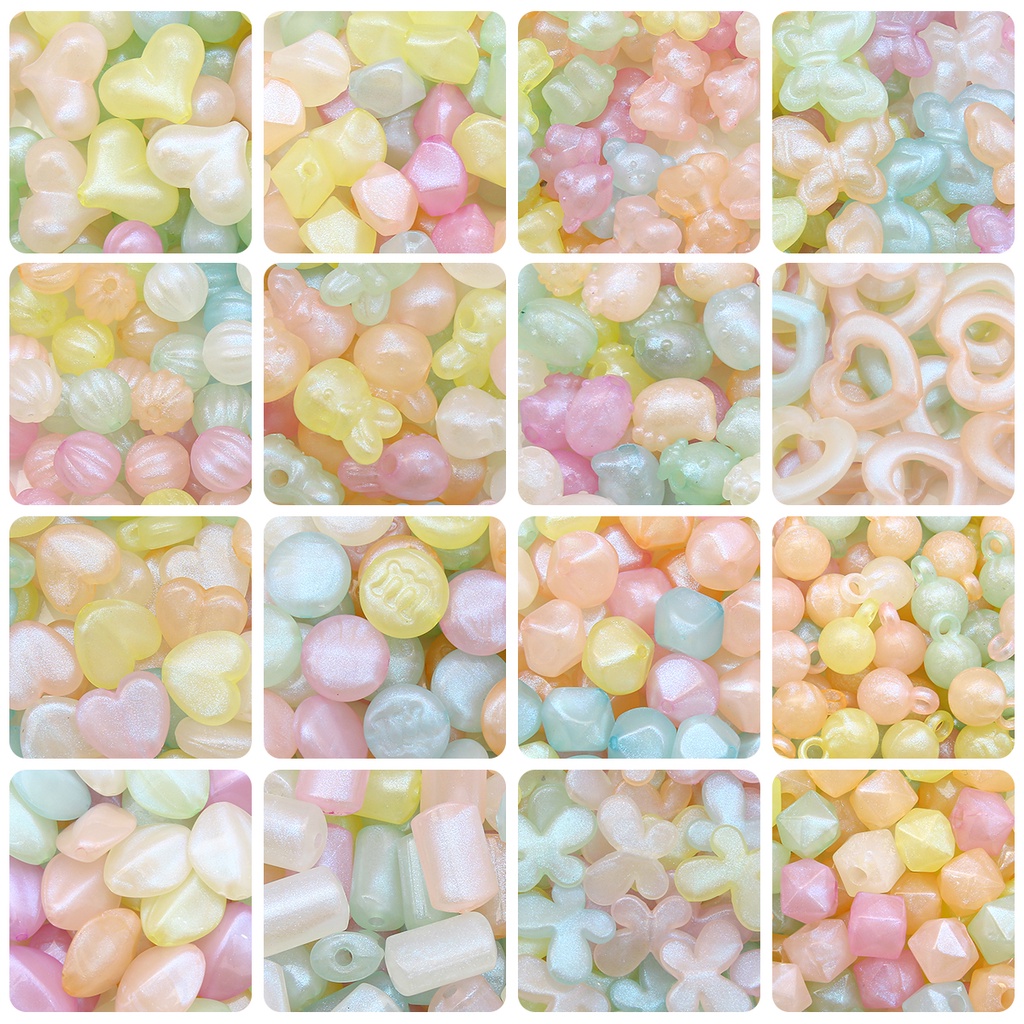 Acrylic Light Color Fluorescent Beads Small Animal Beads/Geometric ...
