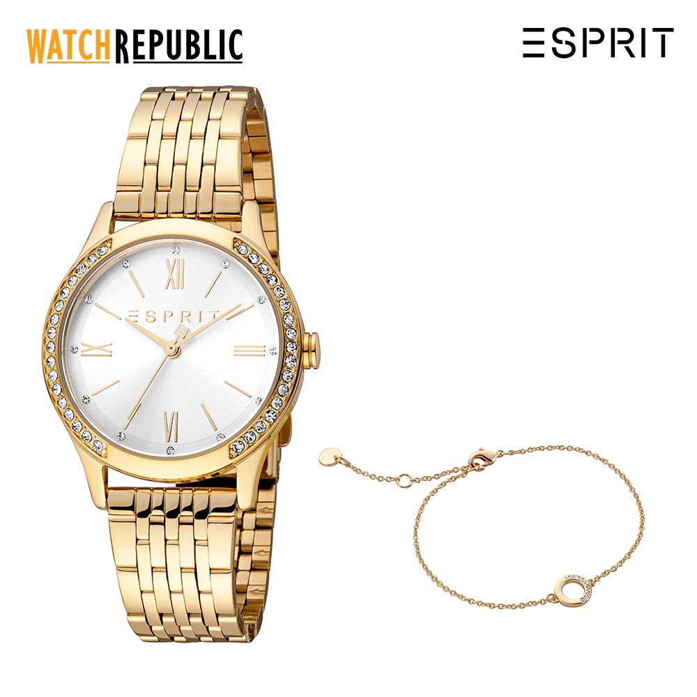 Esprit Anny Set Gold Stainless Steel Watch Women EES1L345M0065 | Shopee ...
