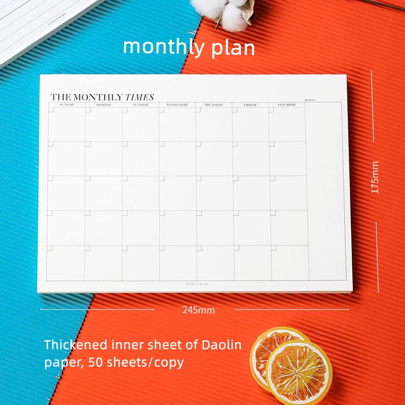 Monthly/Weekly plan Tear-off notes Planner Notebook Sticky Note College ...