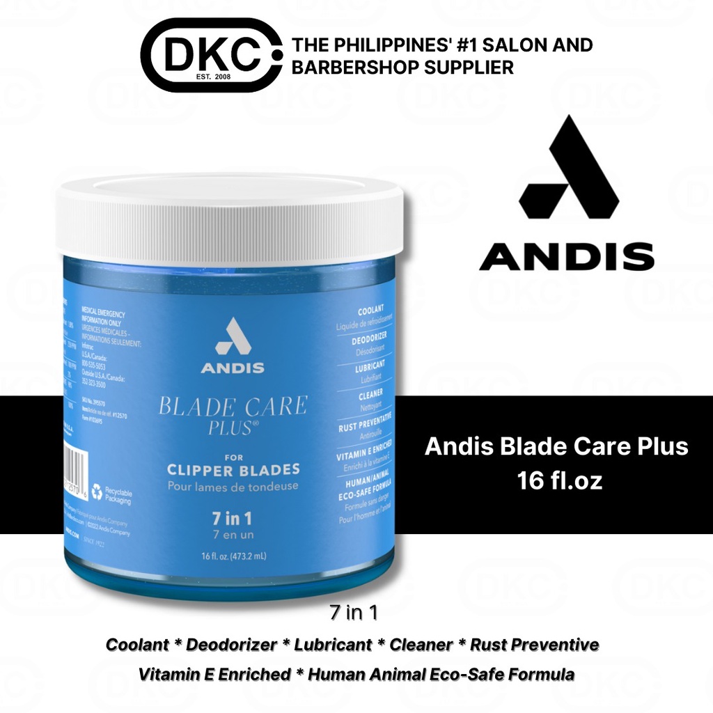 Andis Blade Care Plus Dip Jar 7 in 1 12570 16oz Clipper Maintenance ...