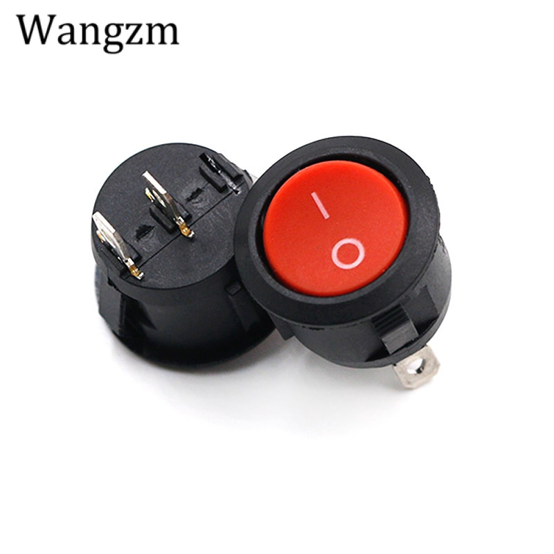 ON/OFF Round Rocker Toggle Switch 3A/250VAC ON-OFF Plastic Push Button ...