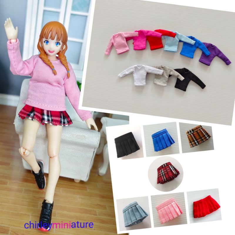Doll Female action figure clothes 1/12 / Female action figure long ...
