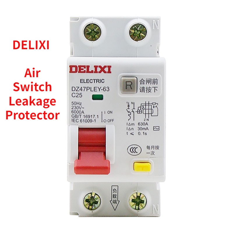 DELIXI Air Switch Leakage Protector DZ47PLEY Fire-Off Zero-Off 16A Overload 32A40A Household 63A ...