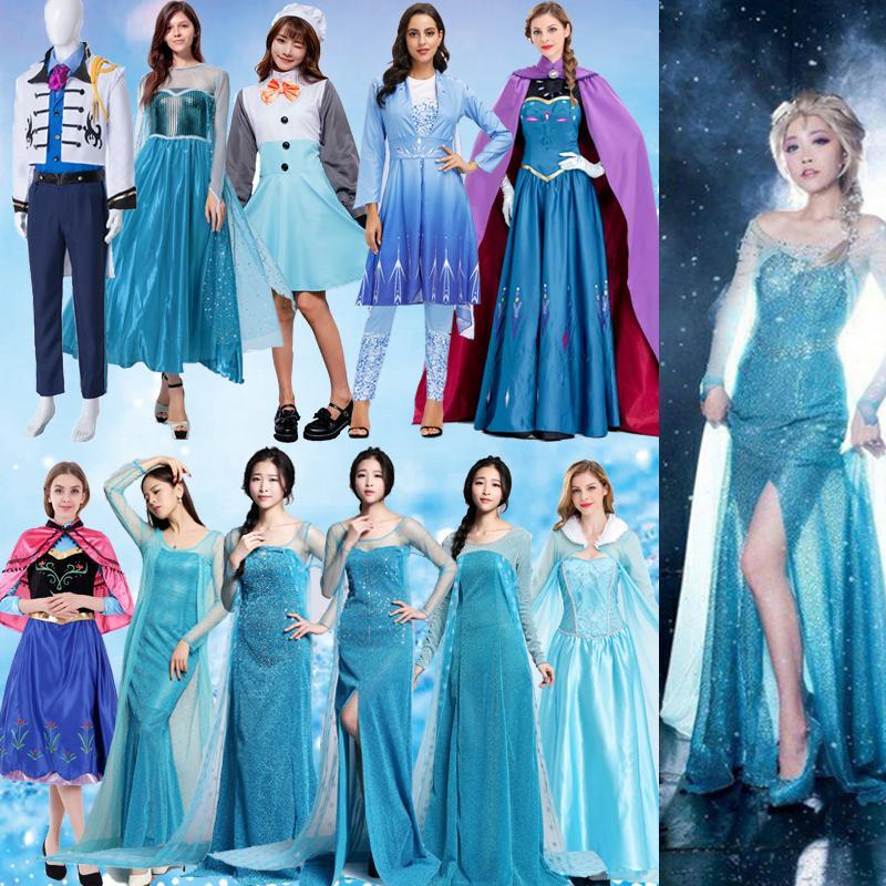 Performance Costume Frozen 1 2 Elsa Anna Princess Dress Adult Prince ...