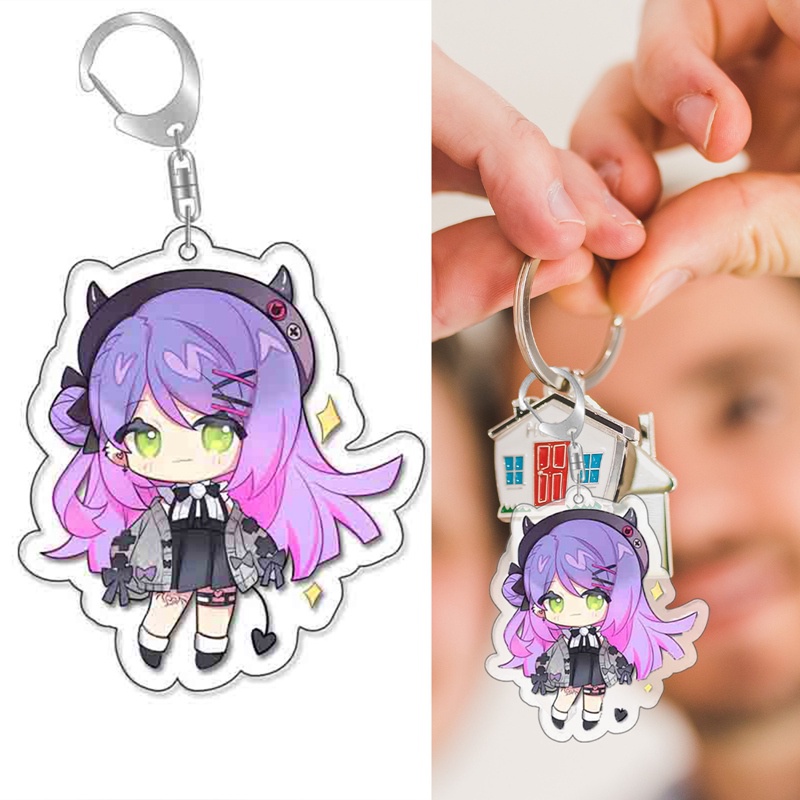 Newly Kawaii Anime Hololive Vtuber Cosplay Keychain Gawr Gura Watson ...