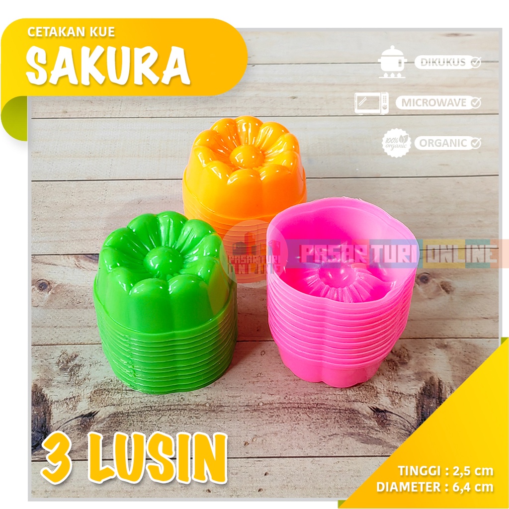 Package of 3 Dozens of SAKURA Rege Plastic Jelly Pudding Cake Molds ...