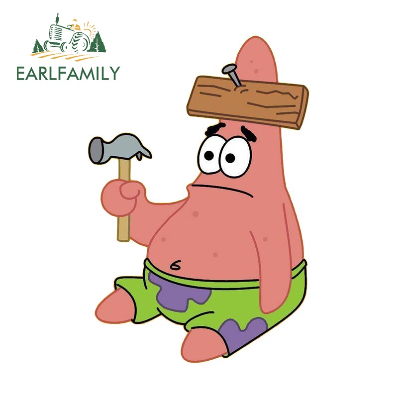 EARLFAMILY 13cm x 8.8cm Patrick Star Car Sticker Vinyl Waterproof JDM ...