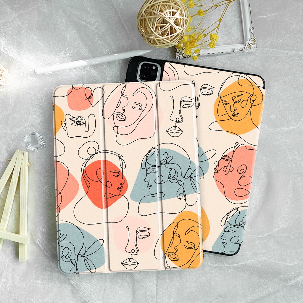Abstract face colour iPad case for 2025 M4 iPad 2024 Air 13 11 inch ...