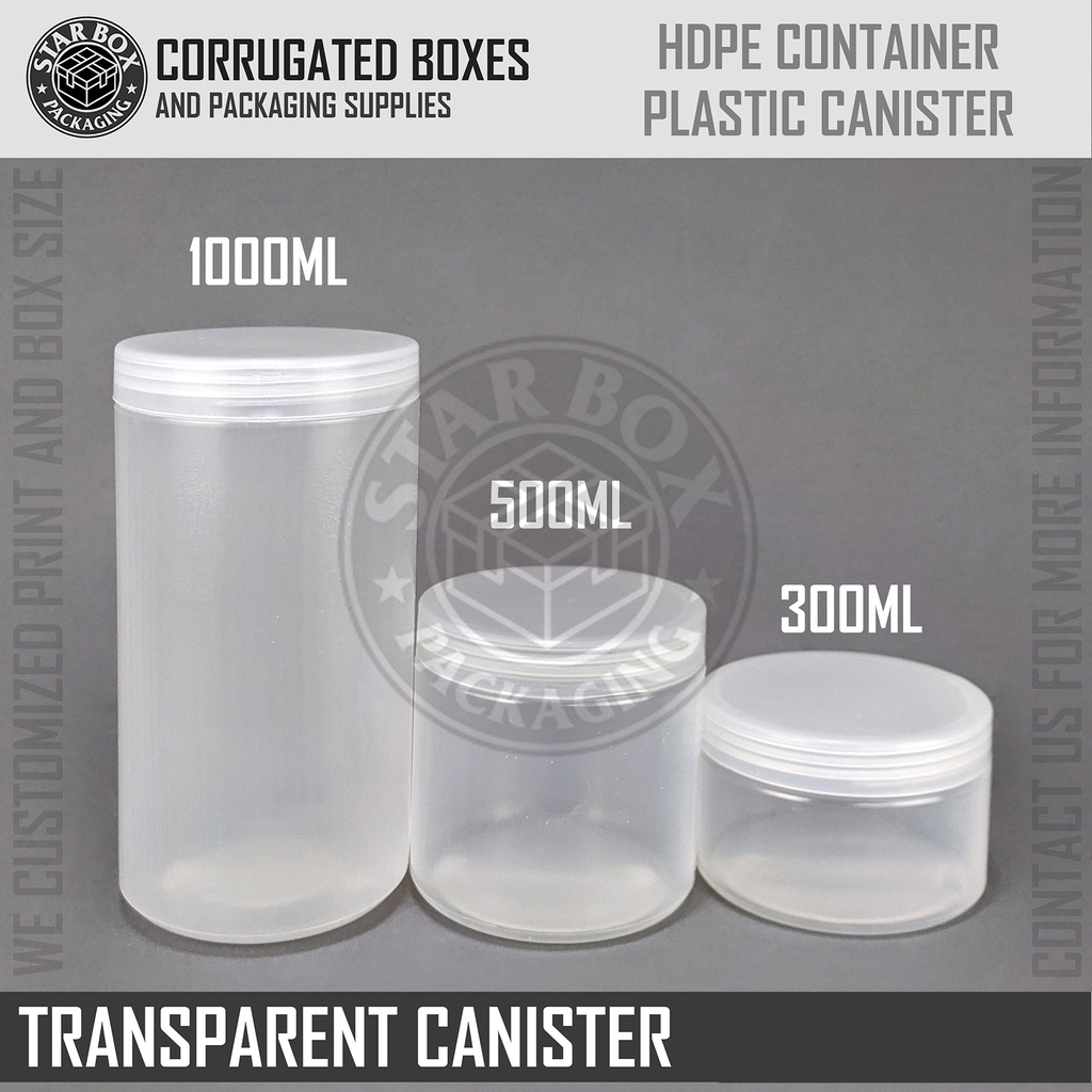 Starbox HDPE Plastic Container Canister Black White Pink and ...