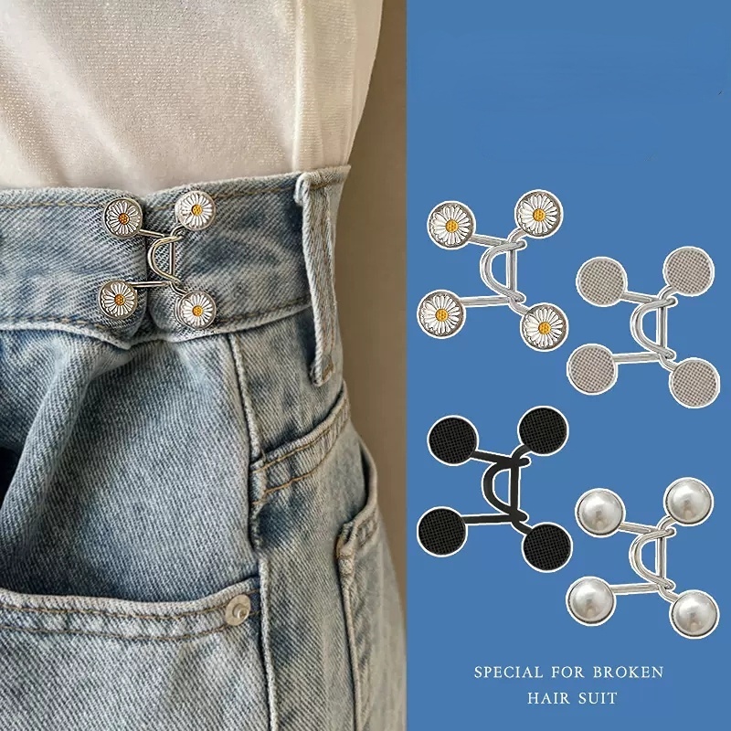 INS Pants Button Adjustable Waistband Metal Buckle Fixed Pants Pin ...