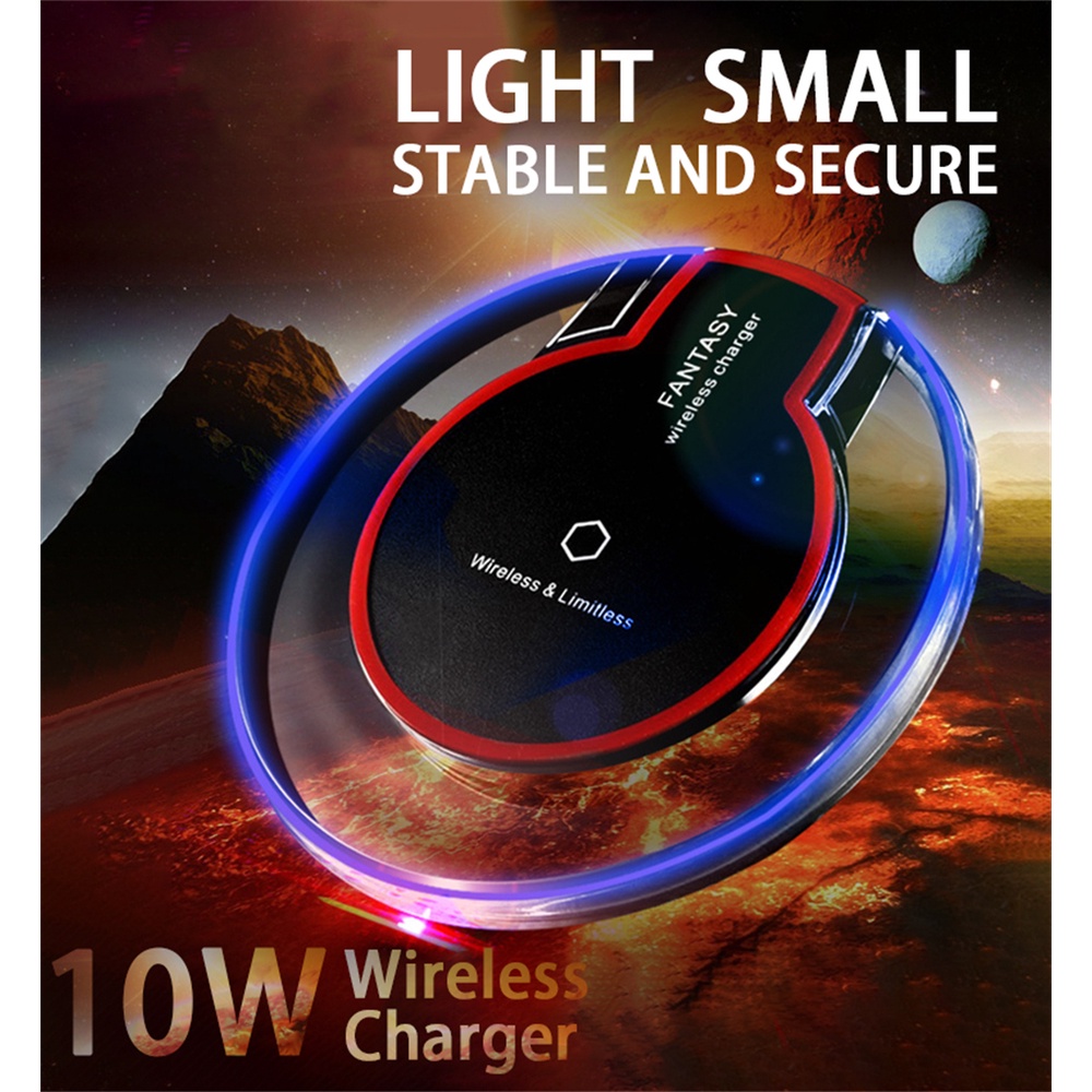 Qi Wireless Charger For iPhone Android 5W 10W 15W Transparent Crystal ...