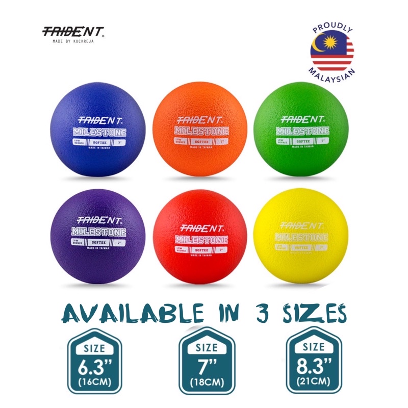 Trident Milestone Softee Foam Ball Dodgeball 3 Size | Shopee Philippines