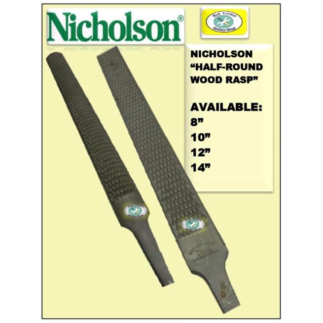 NICHOLSON HALF-ROUND WOOD RASP FILE ( 8", 10, 12, 14" ) | Shopee ...