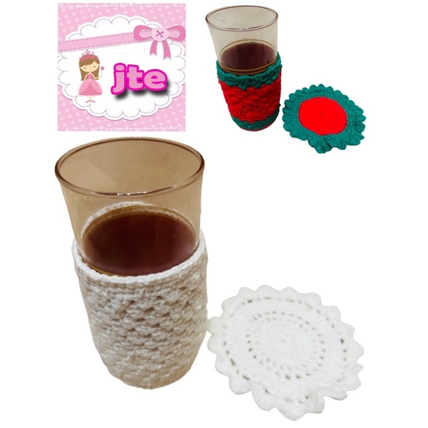 Set of Crochet Glass Cover with Table Mat | Shopee Philippines