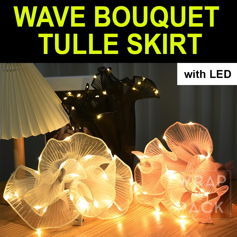 KOREAN MESH WAVE SKIRT WAVE YARN FLOWER BOUQUET TULLE SKIRT | Flowers ...