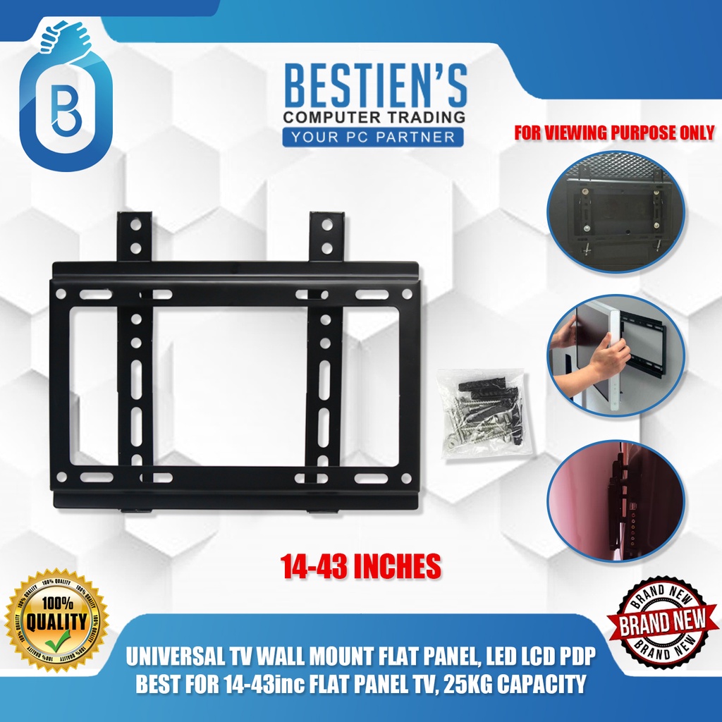 UNIVERSAL TV WALL MOUNT FLAT PANEL, LED LCD PDP, BEST FOR 14-43inc FLAT ...