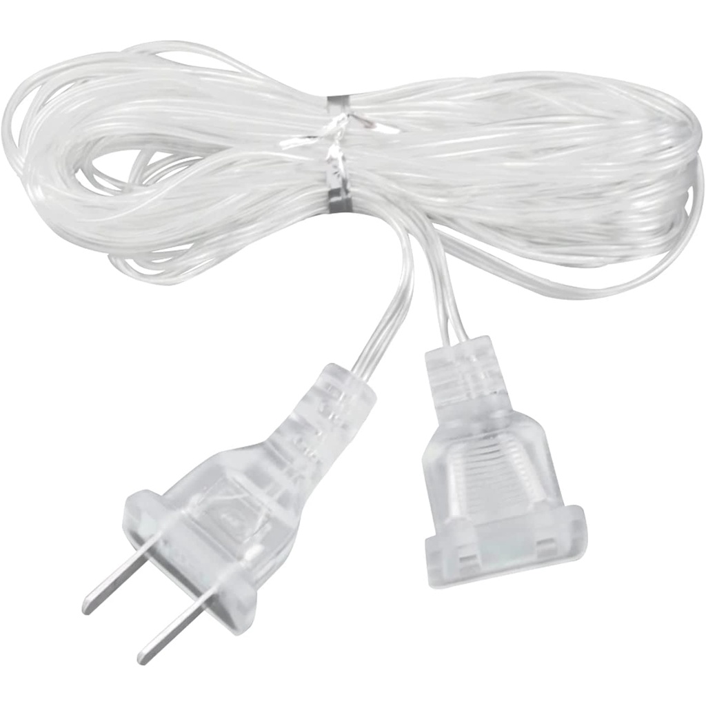 5m Power Extension Cord 2 Pin Plug Clear Wire Extend Cable For Fairy ...
